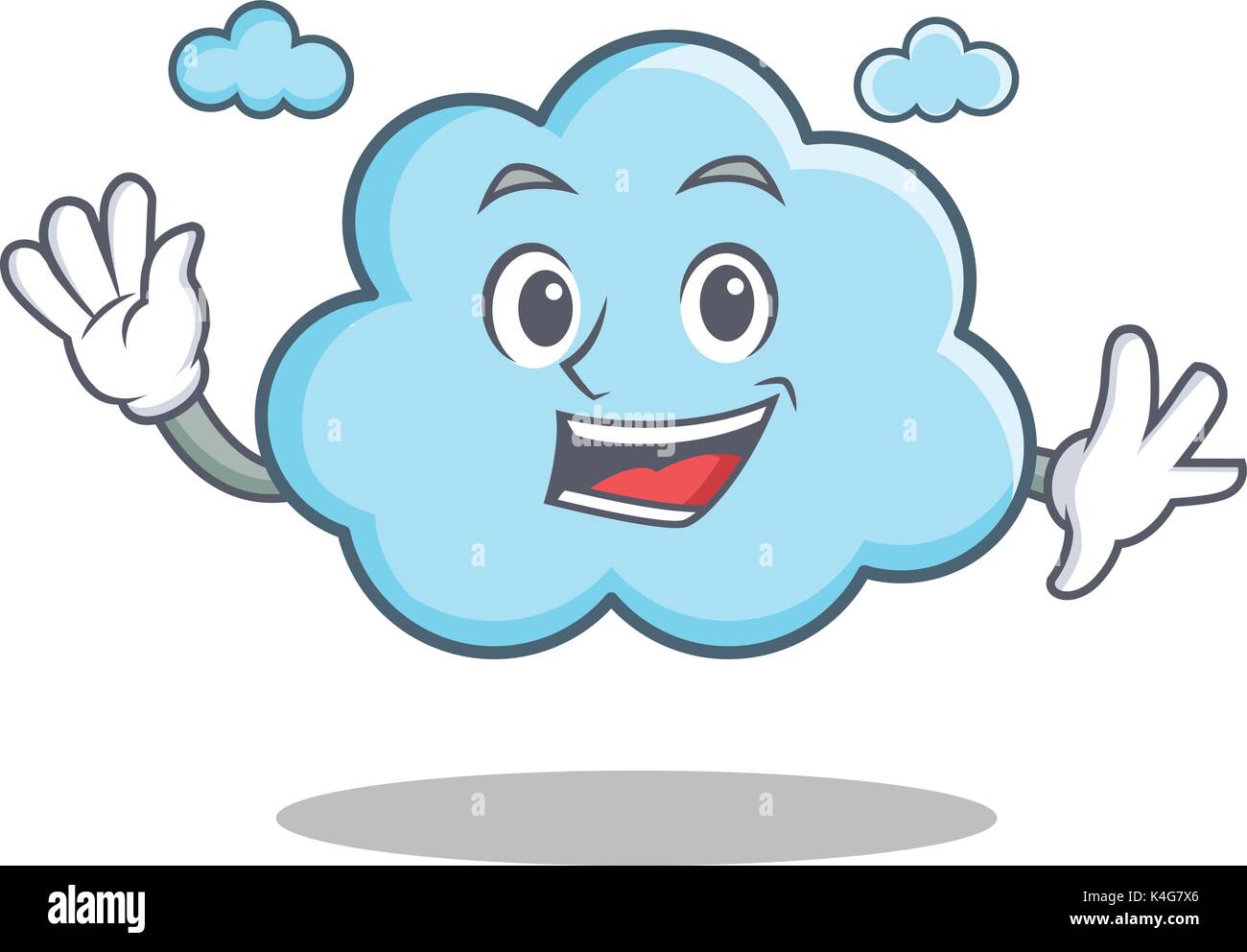 Waving cute cloud character cartoon Stock Vector Image & Art - Alamy