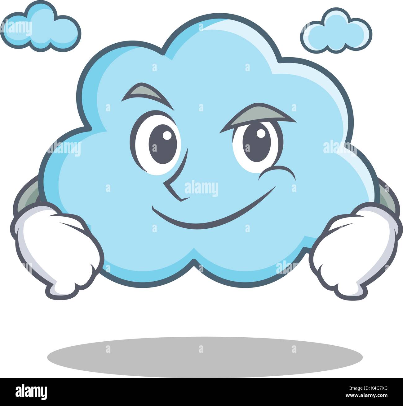Smirking cute cloud character cartoon Stock Vector Image & Art - Alamy