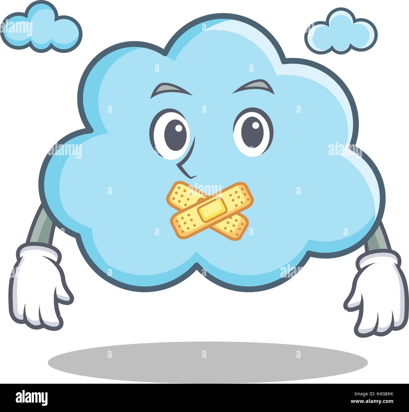 Silent cute cloud character cartoon Stock Vector Image & Art - Alamy