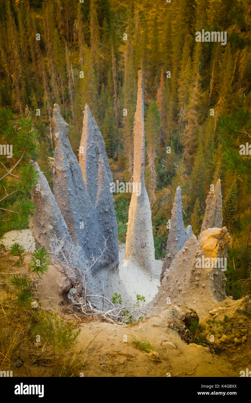 volcanic fossil fumaroles in crater lake national park, gas vents ...