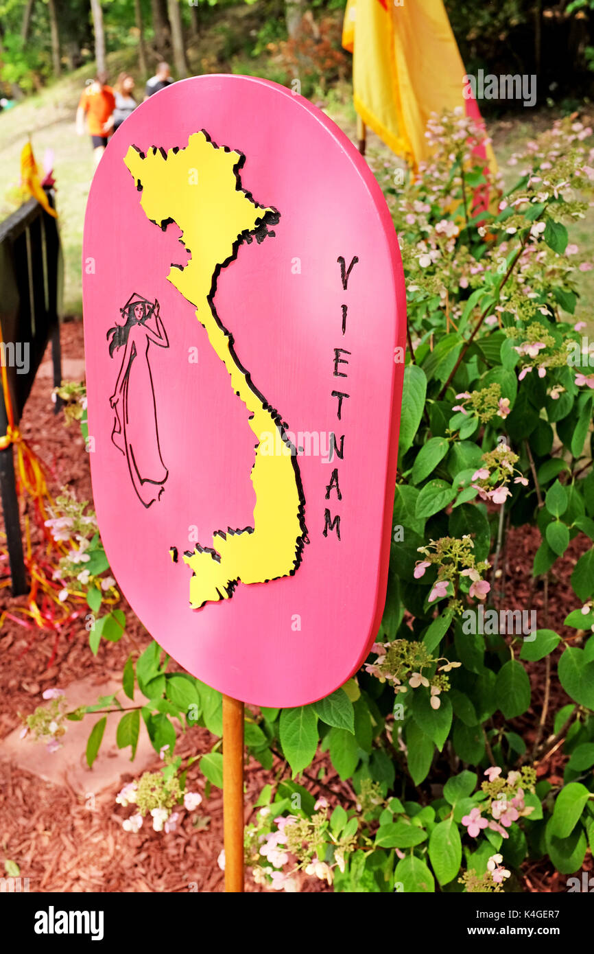 Oval vietnam sign with map and female caricature hi-res stock ...