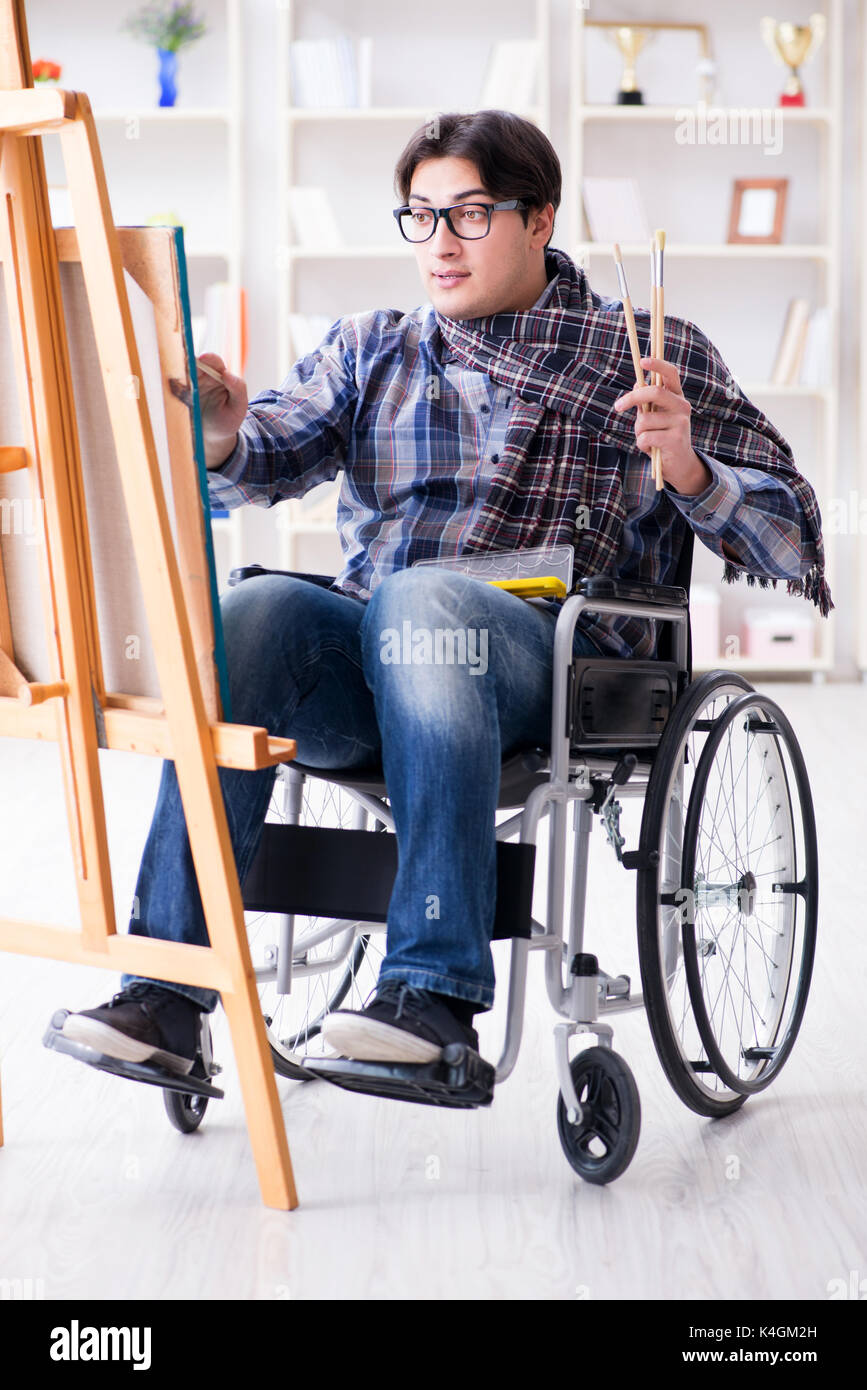 Handicapped student painting hi-res stock photography and images - Alamy