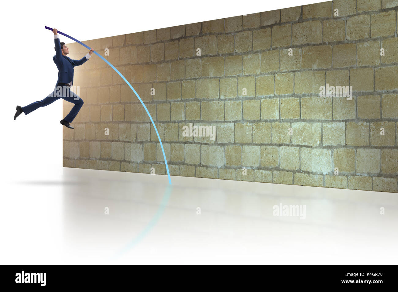 Man jumping over stone wall hi-res stock photography and images - Alamy
