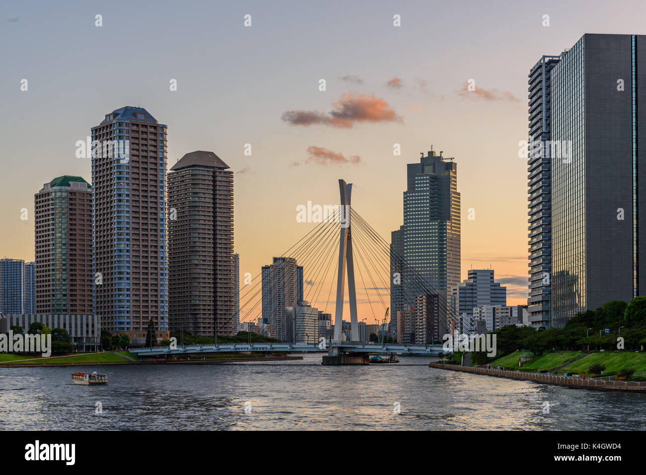 Sunset on the Sumida River in Tokyo, Japan Stock Photo - Alamy