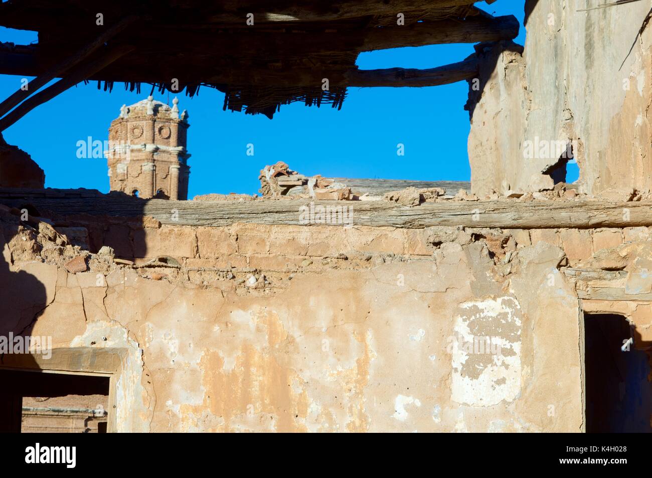 Belchite village destroyed in a bombing during the Spanish Civil War ...