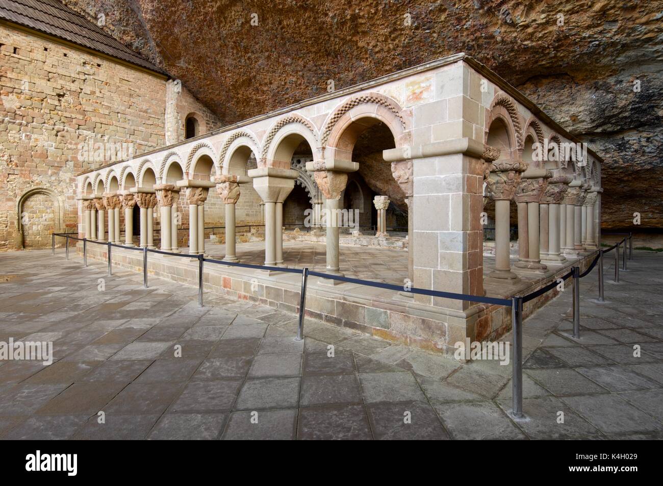 Romanesque cloister, XII century, San Juan de la Pena, Huesca, Aragon ...