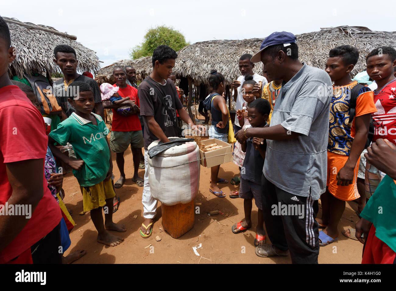 SOFIA ,MADAGASCAR NOVEMBER 4.2016 Malagasy peoples on big colorful ...