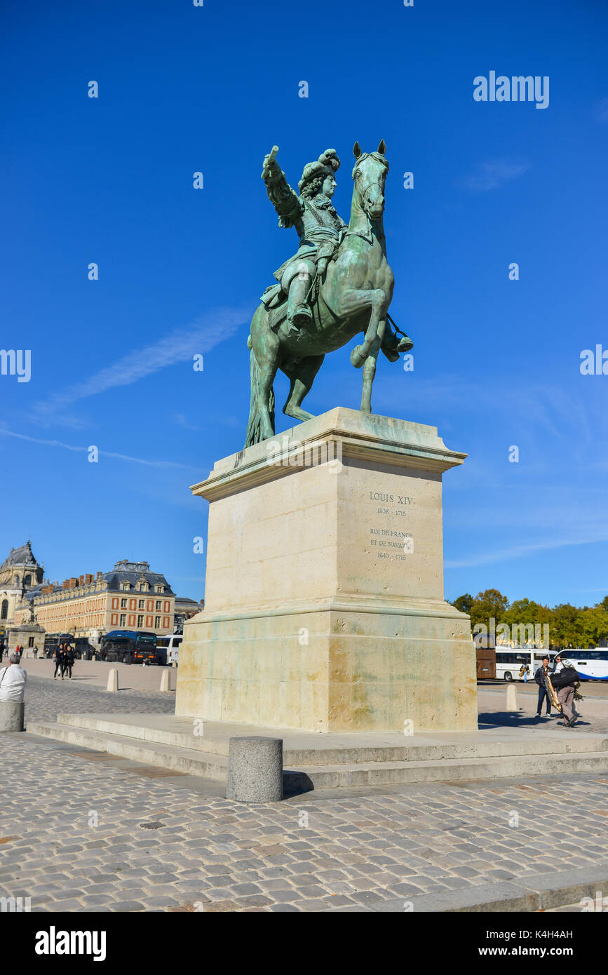 Paris - France, October 14, 2014 : Statue of Louis XIV, Versailles ...