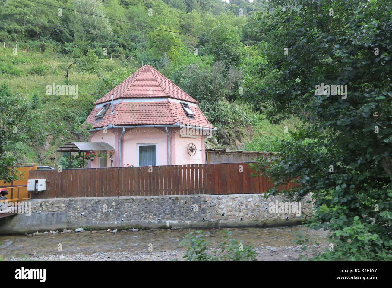 Simple small houses in a village Sibiel, near Sibiu city, Romania Stock ...