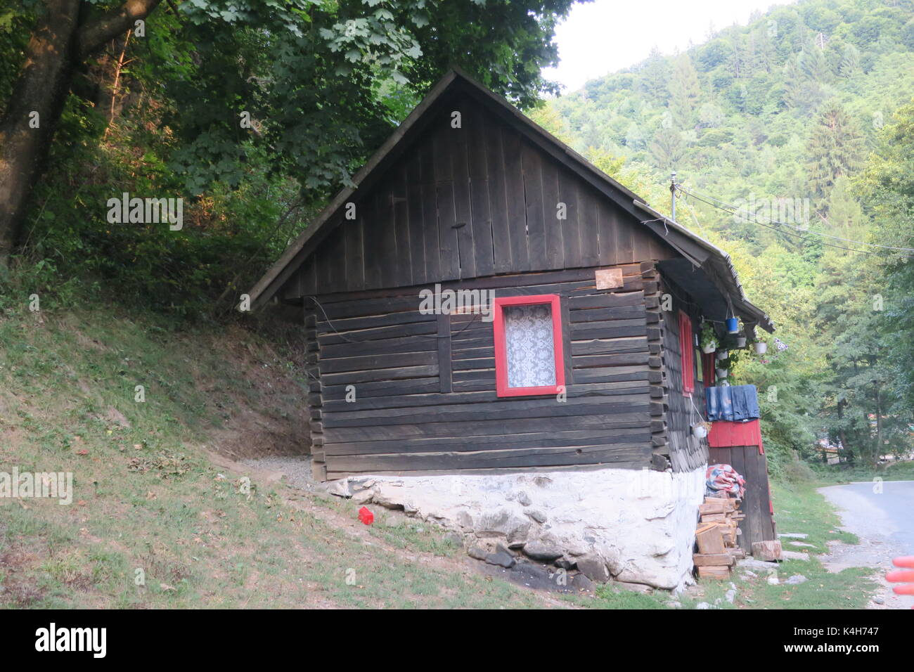 Simple small houses in a village Sibiel, near Sibiu city, Romania Stock ...