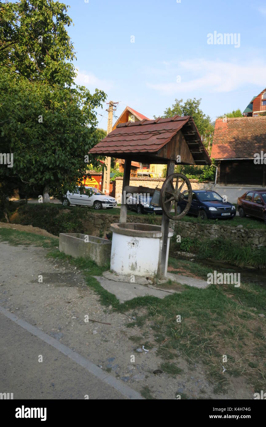 Simple small houses in a village Sibiel, near Sibiu city, Romania Stock ...