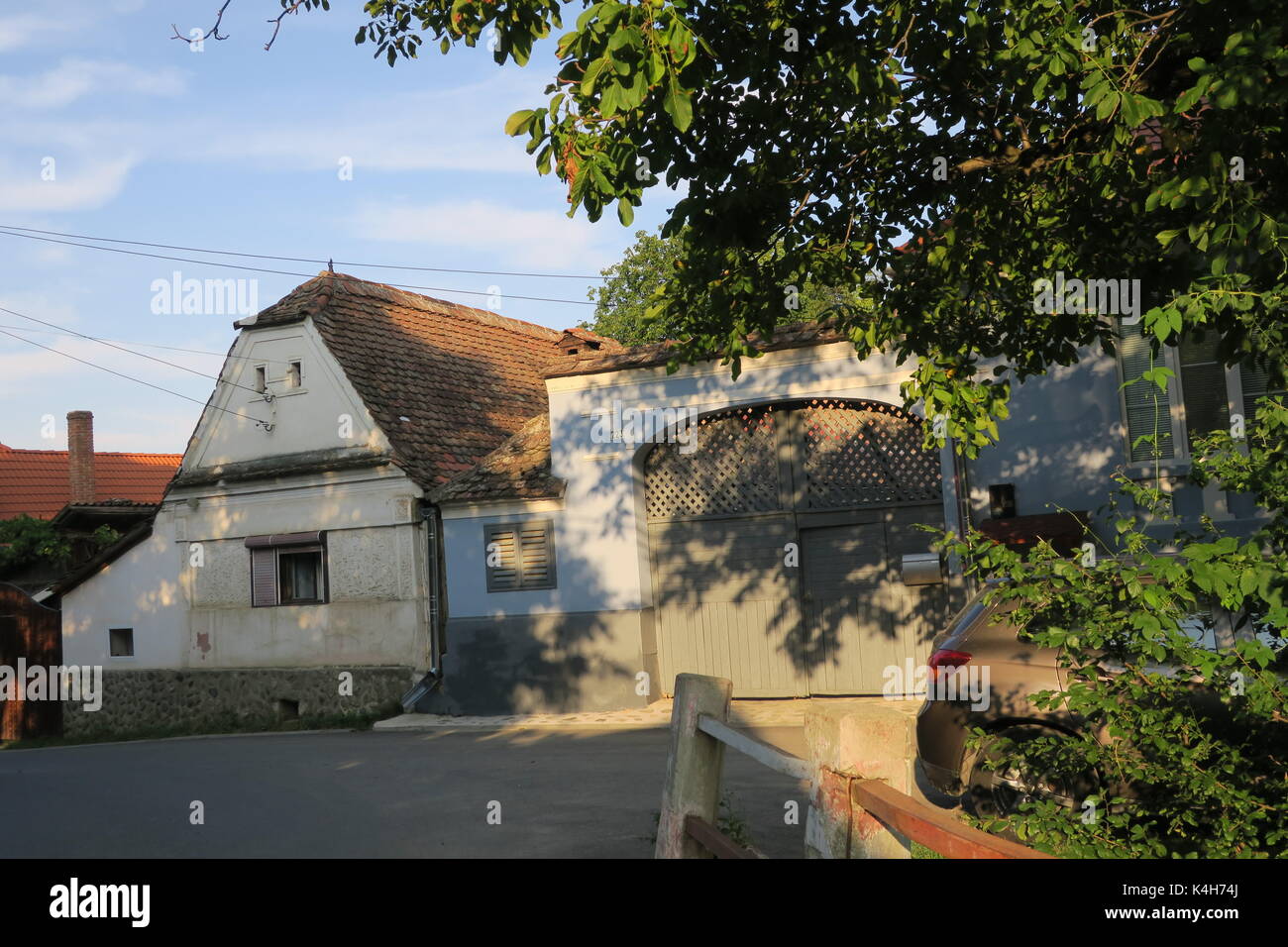 Simple small houses in a village Sibiel, near Sibiu city, Romania Stock ...