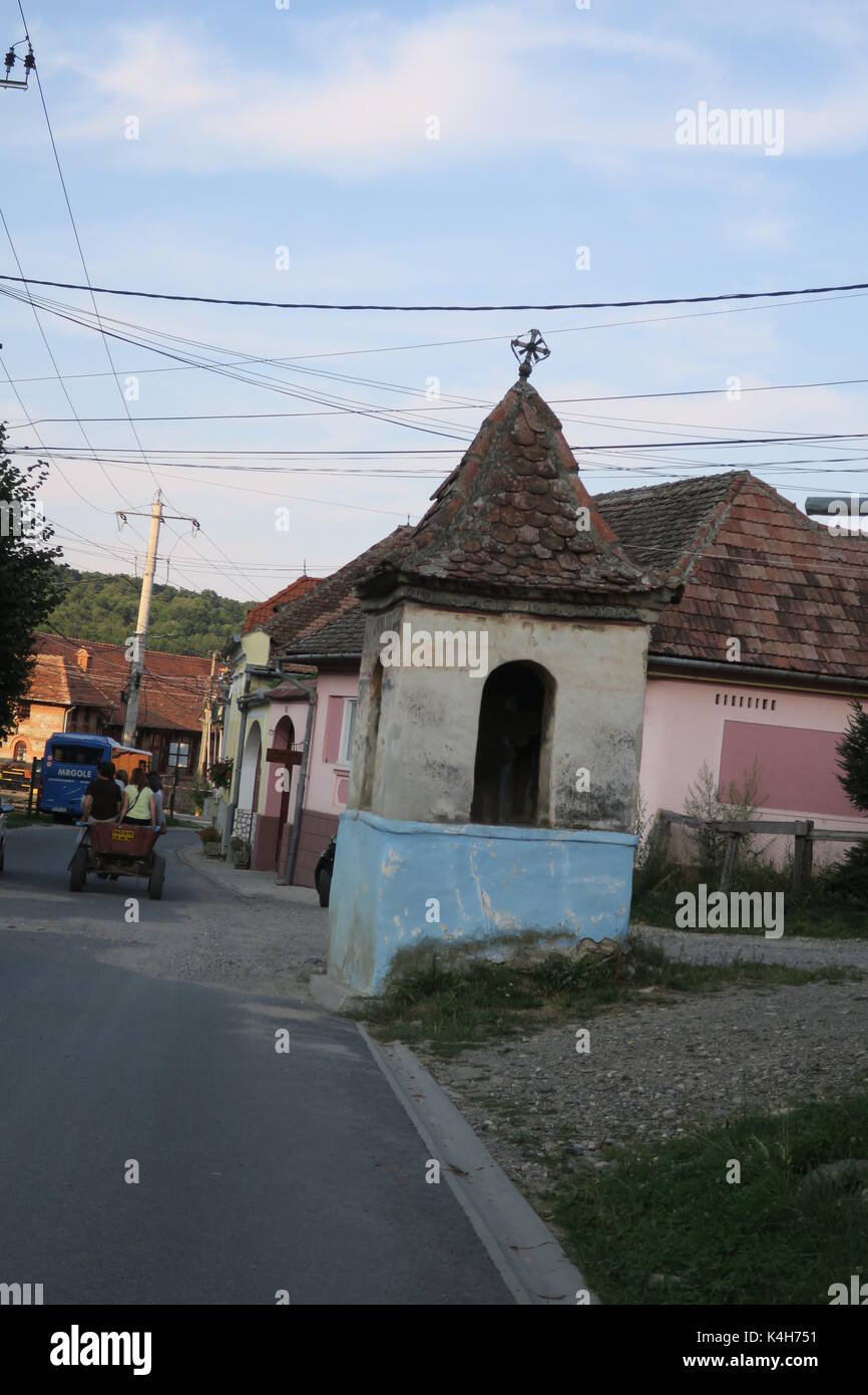 Simple small houses in a village Sibiel, near Sibiu city, Romania Stock ...
