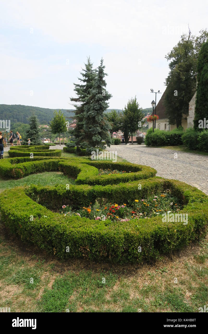Nice designed park in Sighisoara city, Mures Country, Romania ...