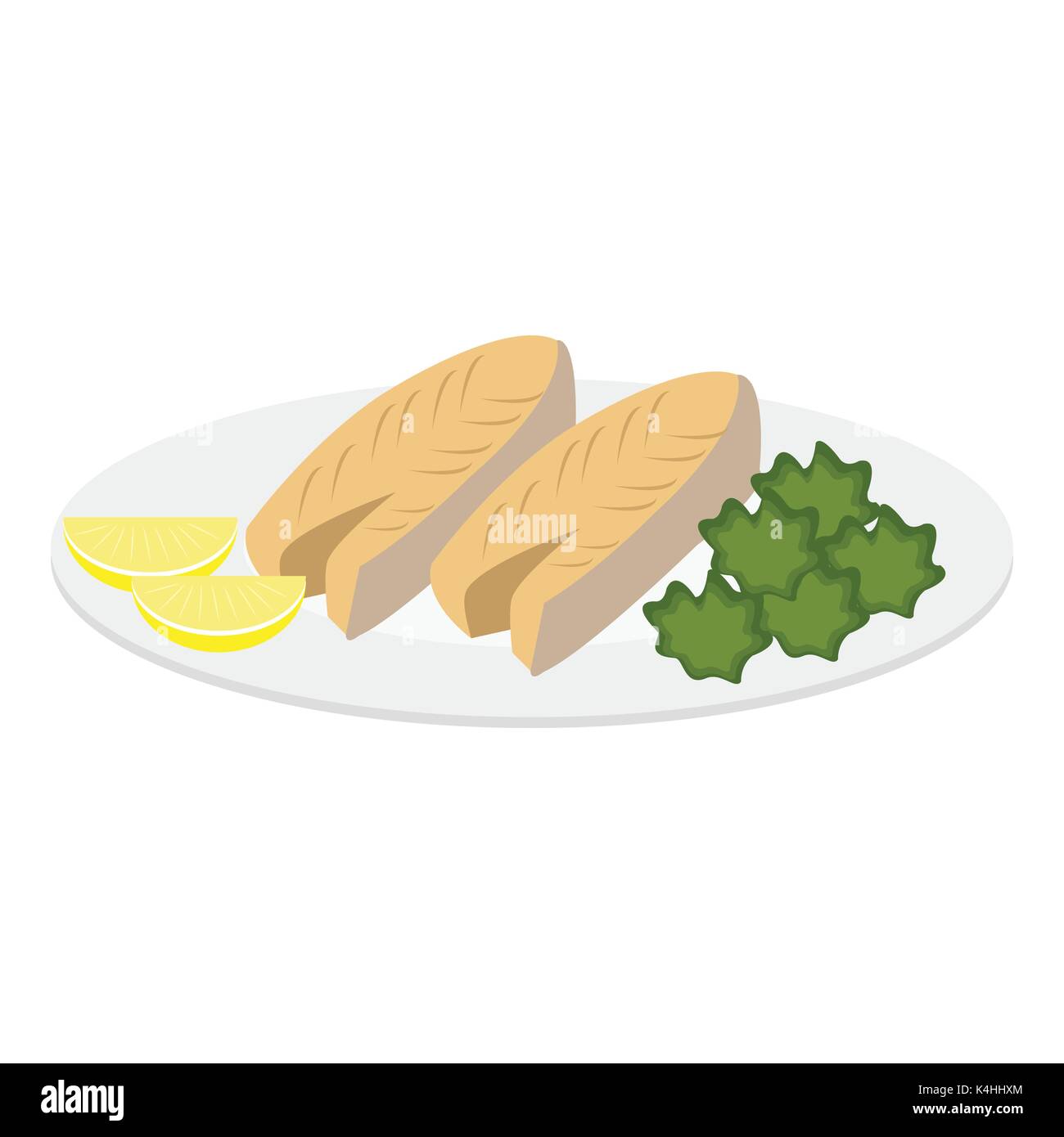Vector Illustration of a fish dish Stock Vector Image & Art - Alamy