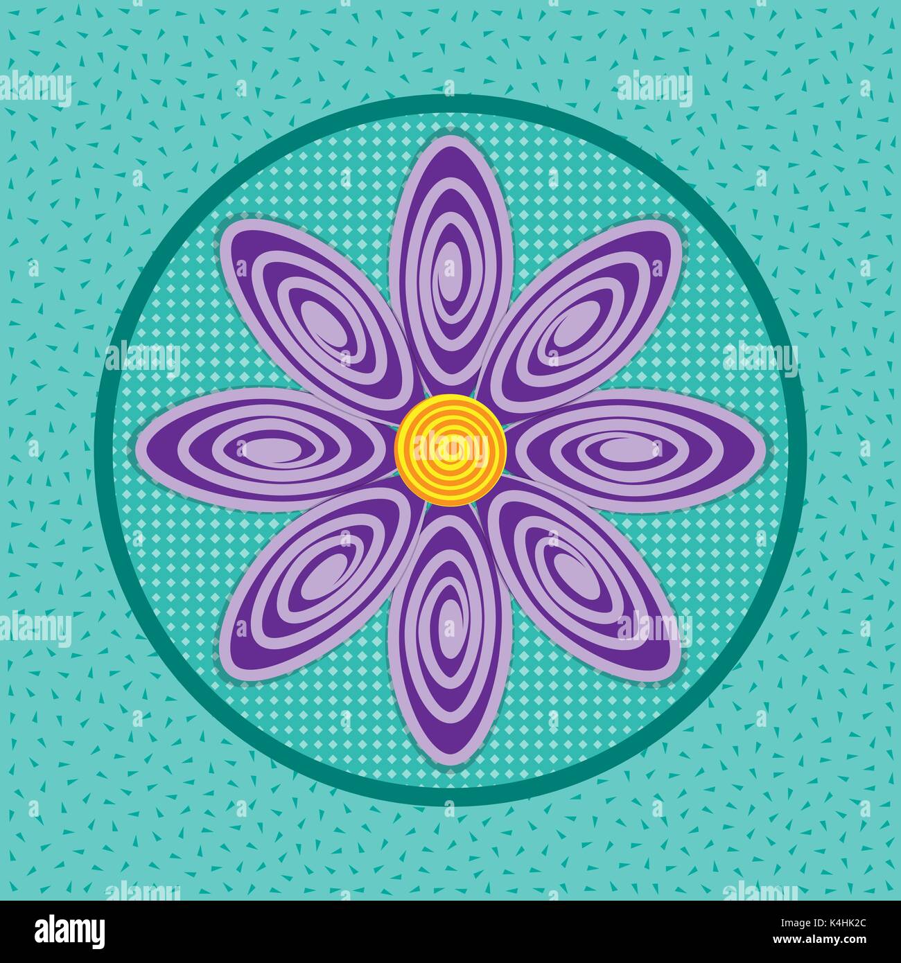 Abstract violet flower on grunge background of geometric shapes, petal ...