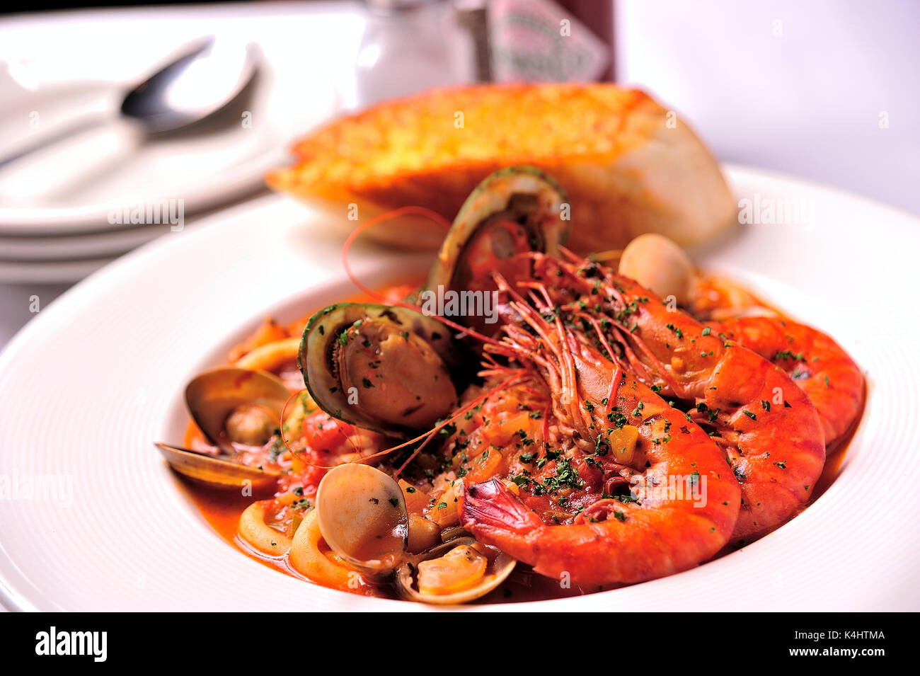 shrimp and clam bread Stock Photo - Alamy