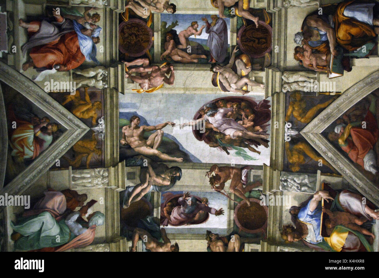 Michelangelo (Michelangelo Buonarroti) (1475-1564). Italian artist. Ceiling of Sistine Chapel ...