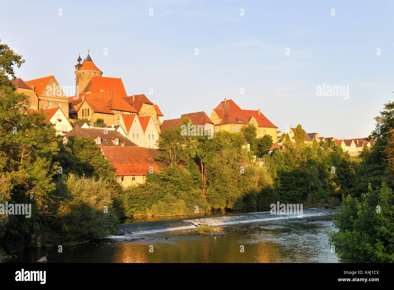 Cityscape of Besigheim an der Enz with Schochenturm, Neckartal, Baden ...