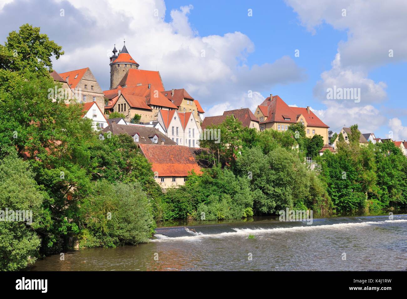 Cityscape of Besigheim an der Enz with Schochenturm, Neckartal, Baden ...