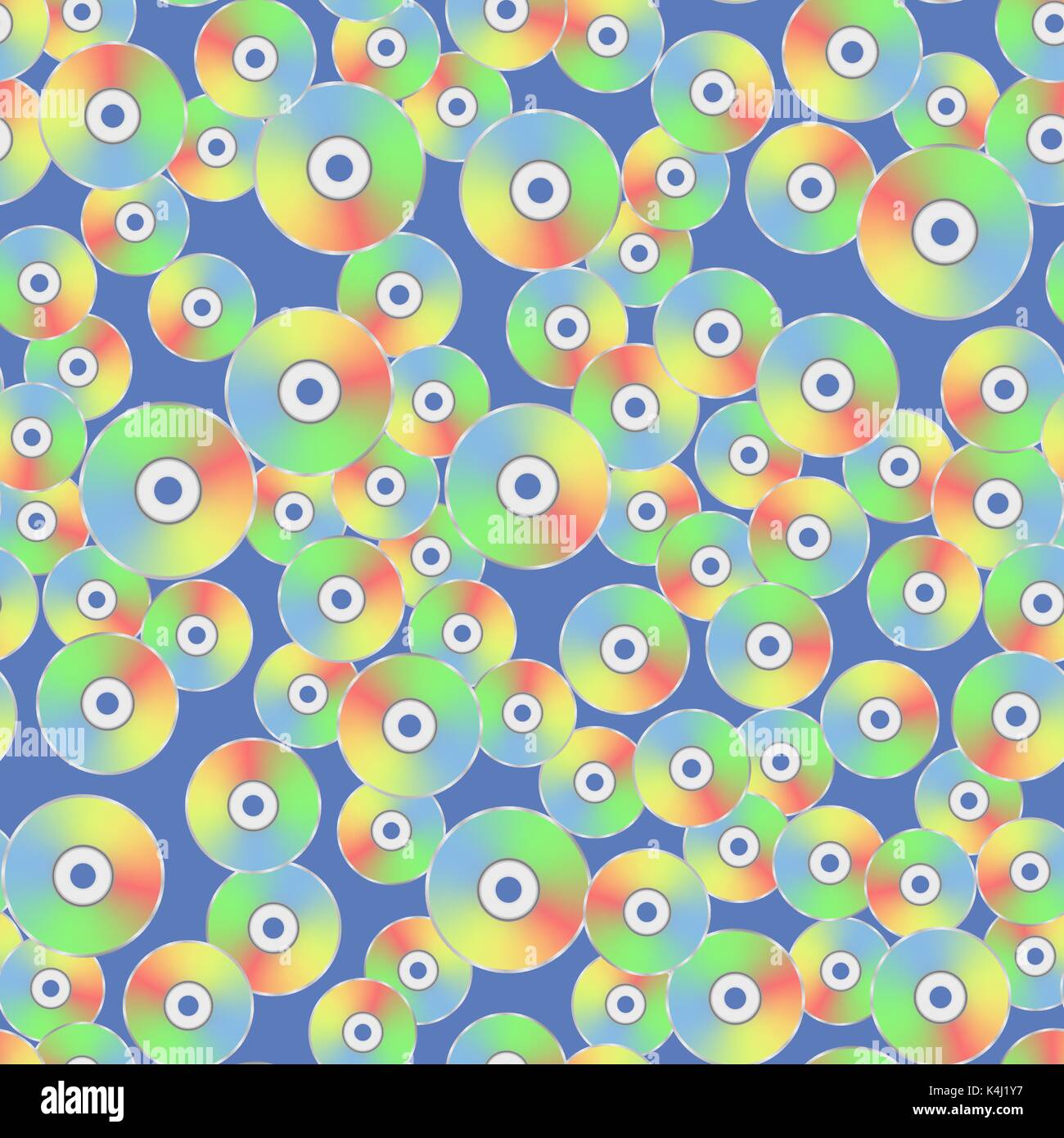 Colorful Plastic Compact Disc Seamless Pattern Stock Vector Image & Art ...