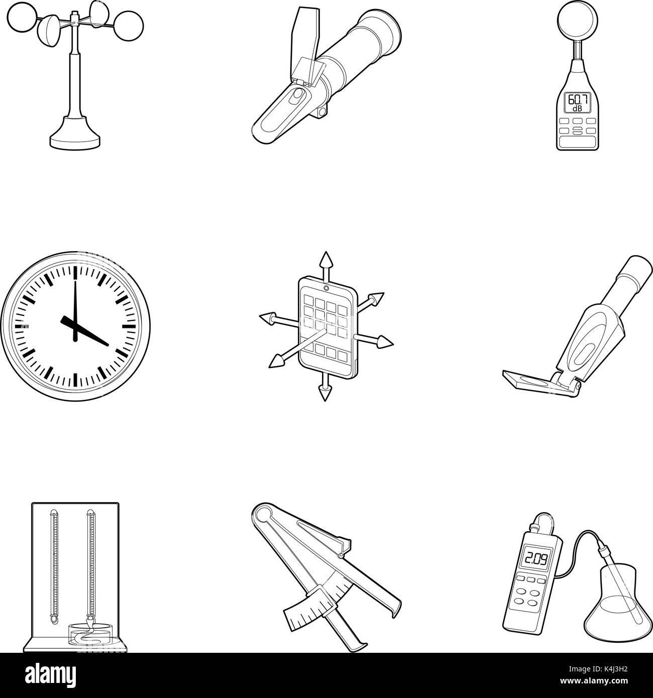 Technology instrument icons set, outline style Stock Vector Image & Art ...