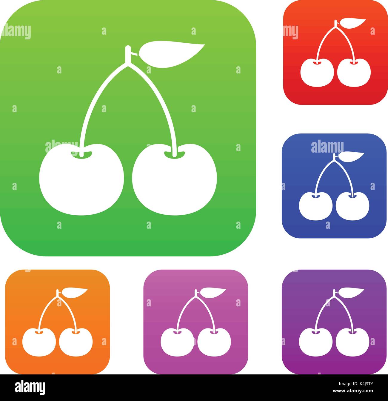 Cherry set collection Stock Vector Image & Art - Alamy