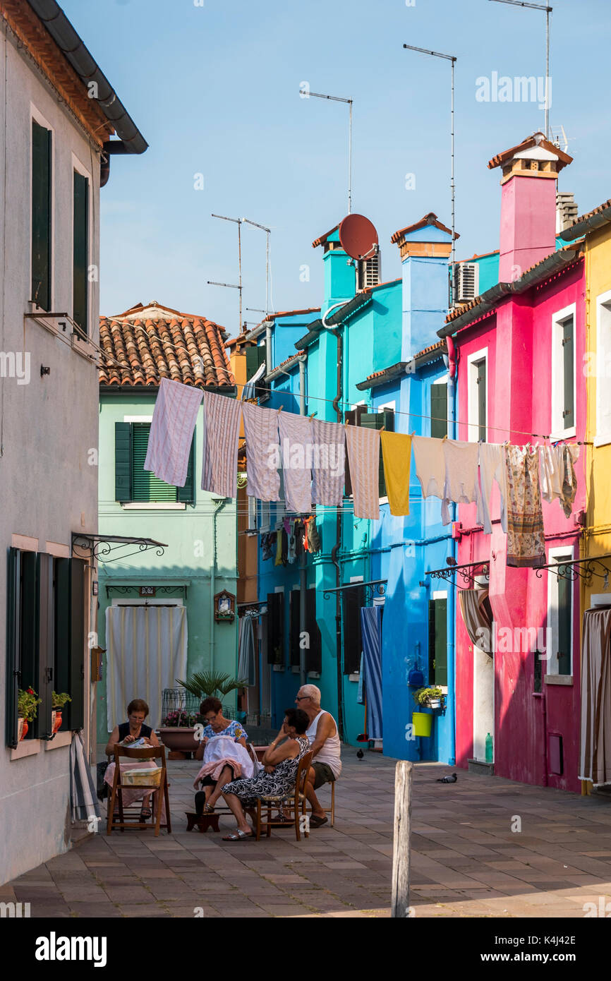 Lace making on Burano island in Venie ,Italy Stock Photo - Alamy