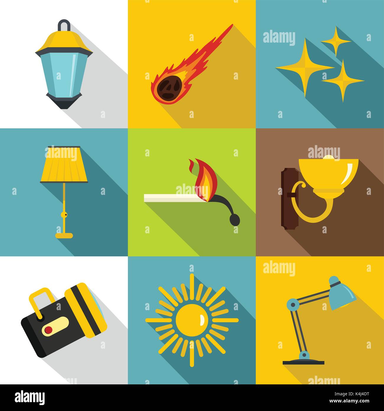 Light symbols icon set, flat style Stock Vector Image & Art - Alamy