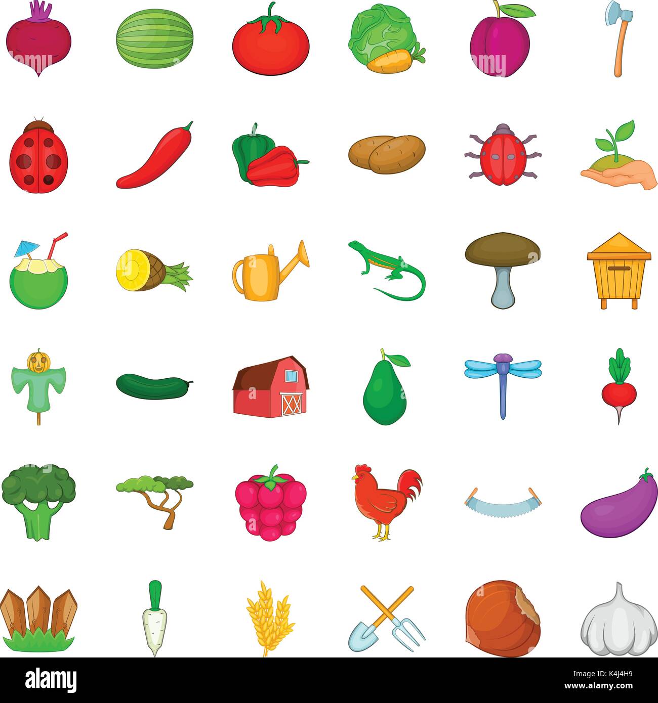 Farming icons set, cartoon style Stock Vector Image & Art - Alamy