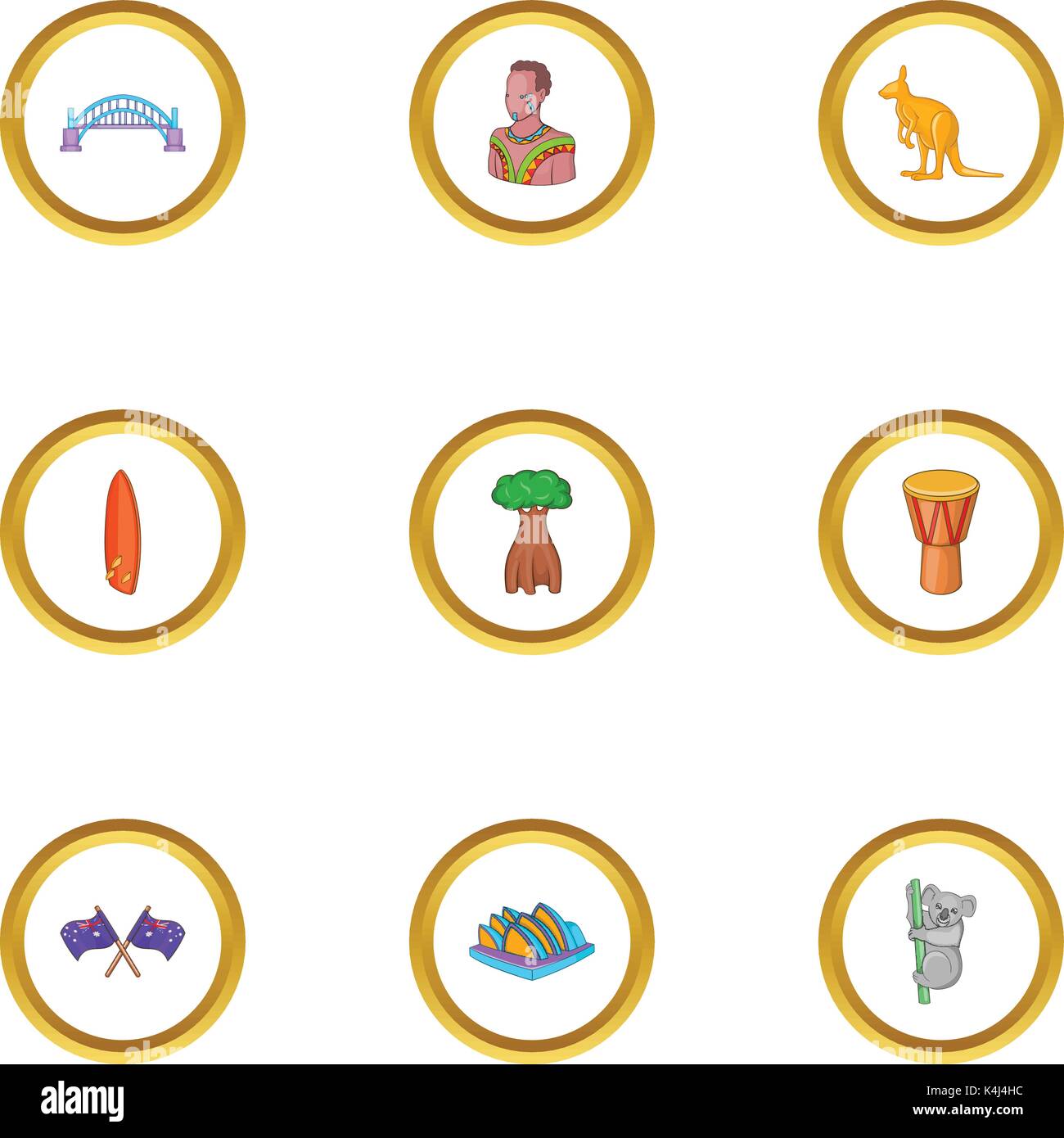 Sydney icons set, cartoon style Stock Vector Image & Art - Alamy