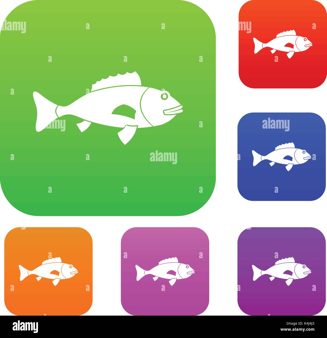 Fish set collection Stock Vector Image & Art - Alamy