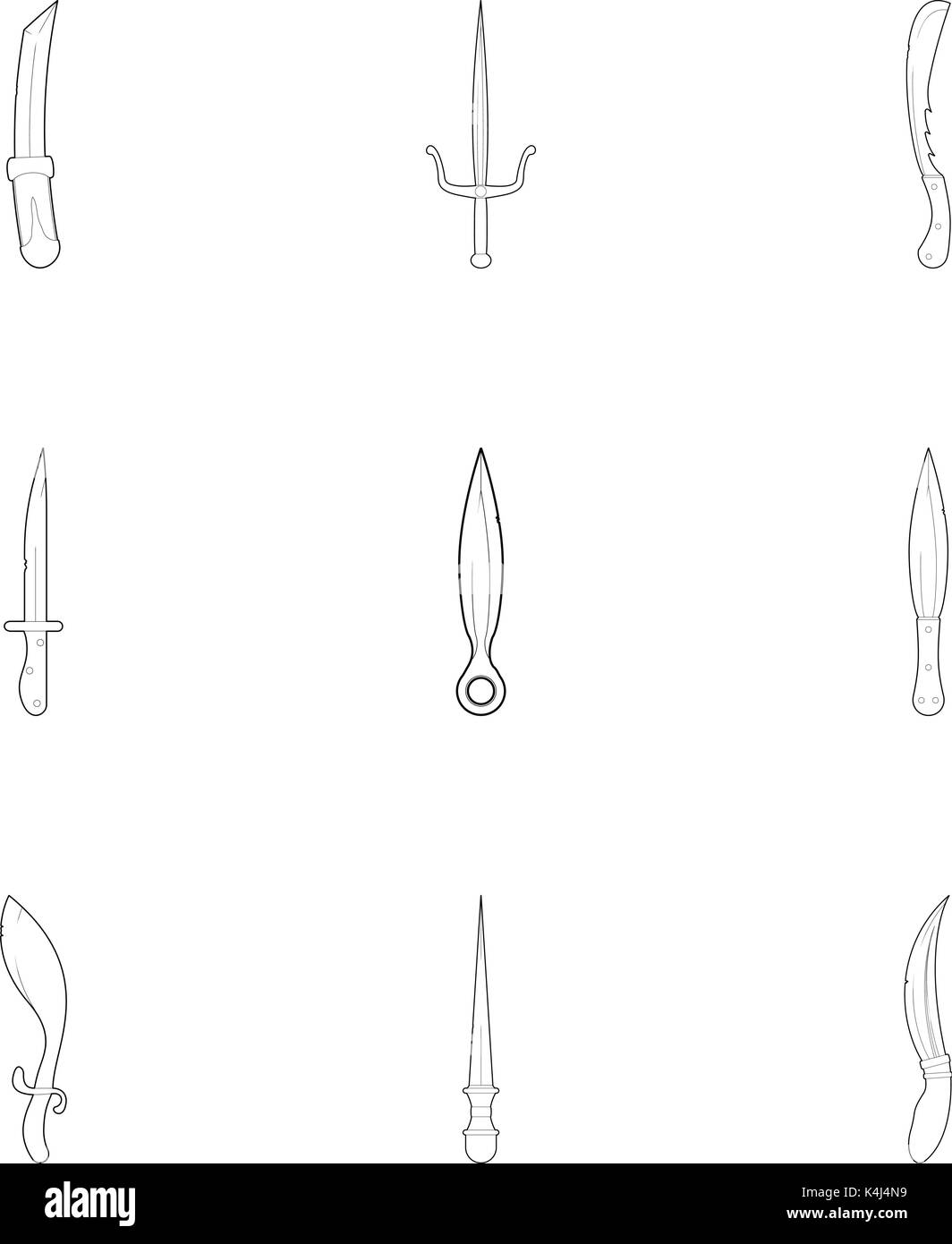 Sword icons set, outline style Stock Vector Image & Art - Alamy