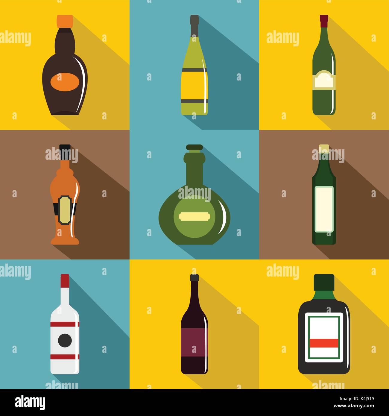 Types of bottle icon set, flat style Stock Vector Image & Art - Alamy