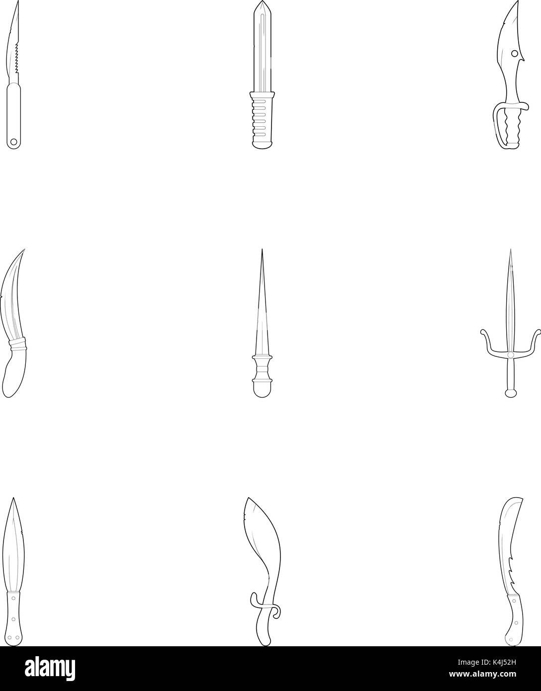 Dagger icons set, outline style Stock Vector Image & Art - Alamy