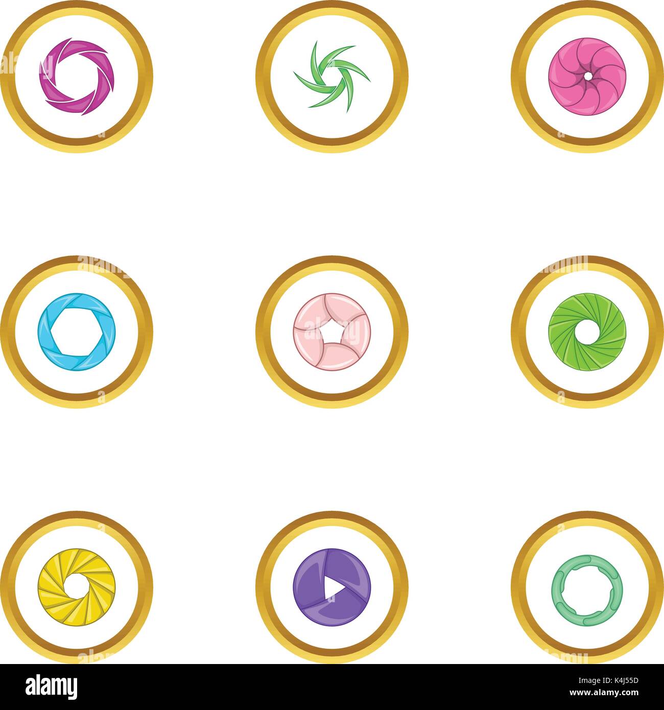 Shutter icons set, cartoon style Stock Vector Image & Art - Alamy