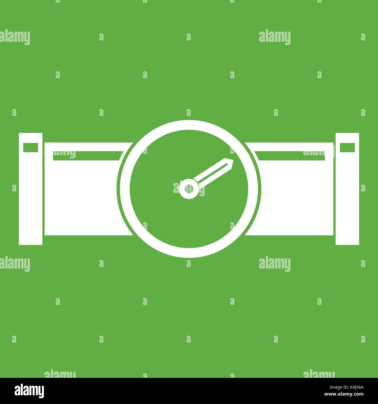 Instrument measures the pressure in the pipe icon green Stock Vector ...
