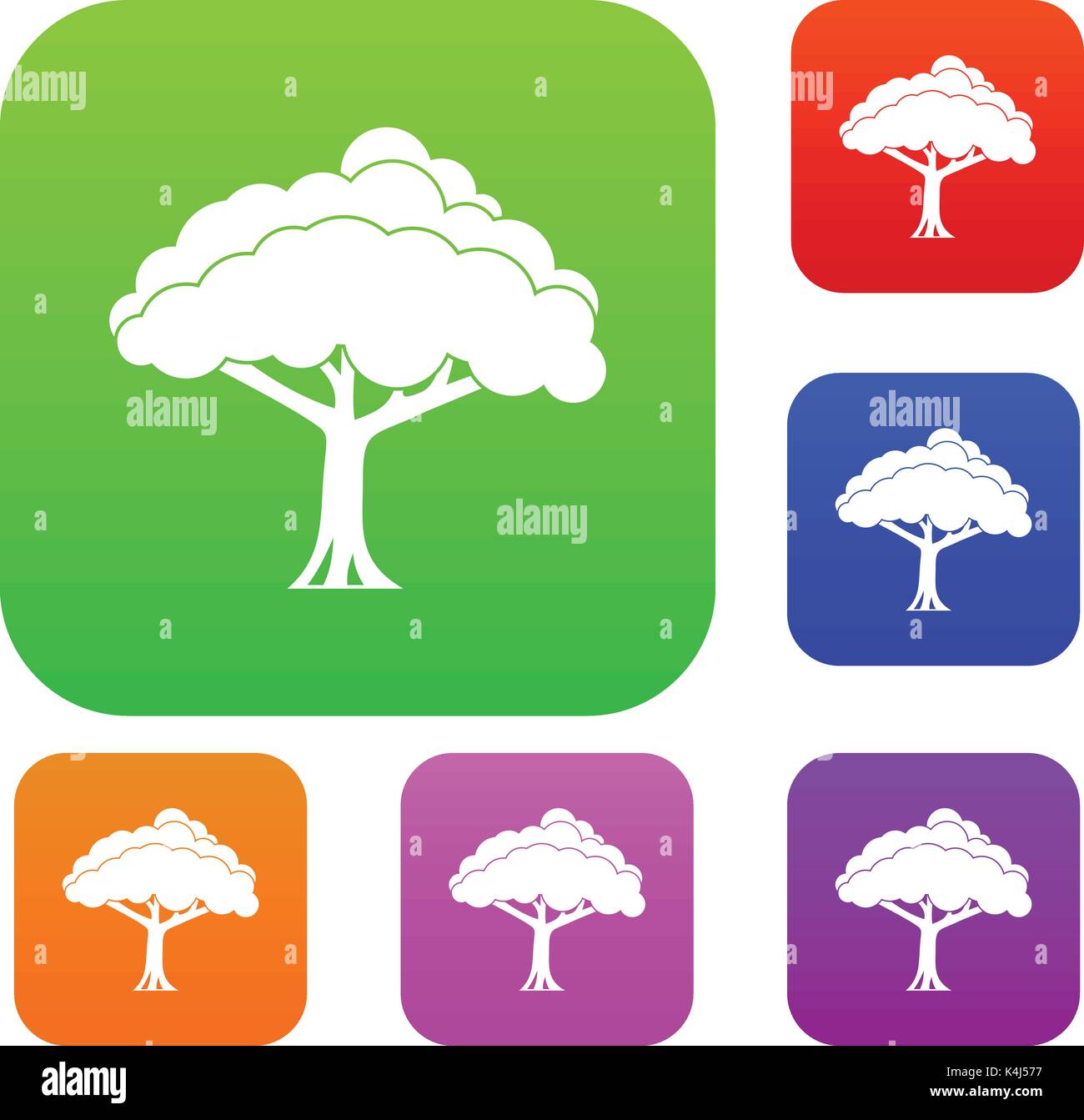 Tree set collection Stock Vector Image & Art - Alamy