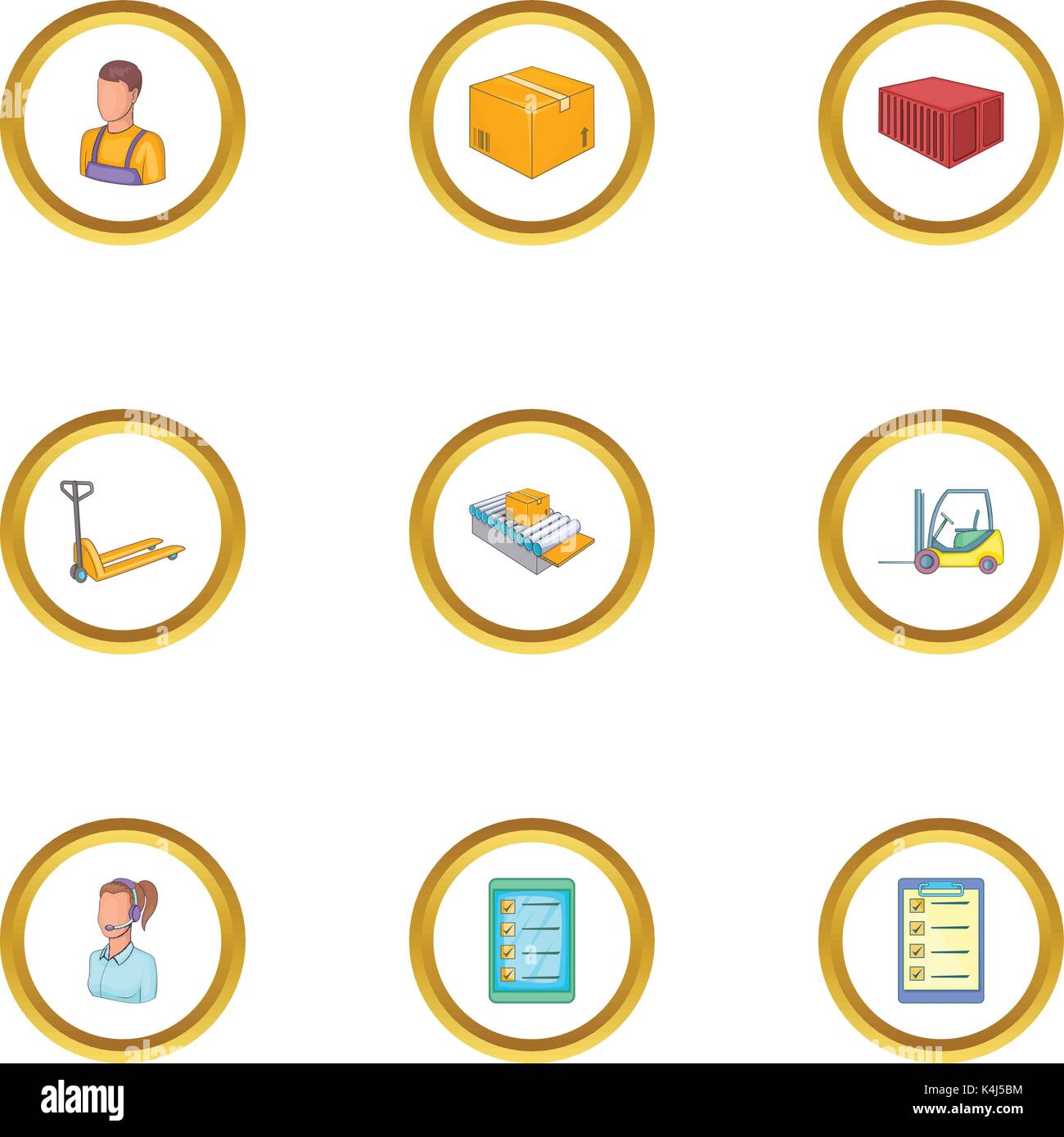 Warehouse icons set, cartoon style Stock Vector Image & Art - Alamy