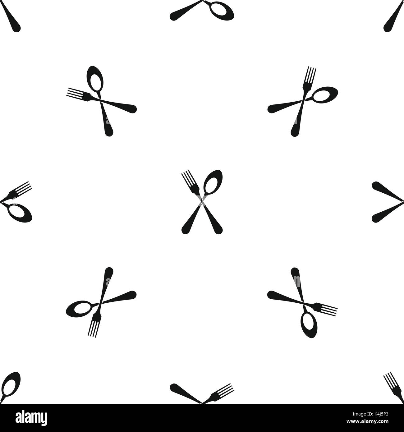 Spoon and fork pattern seamless black Stock Vector Image & Art - Alamy