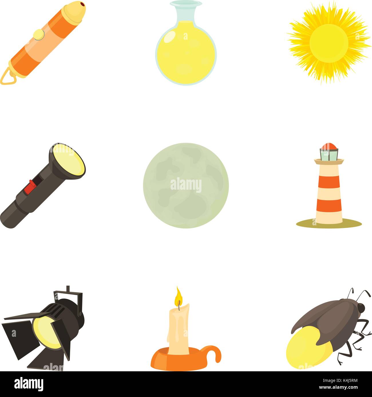 Light and lighting icons set, cartoon style Stock Vector Image & Art ...