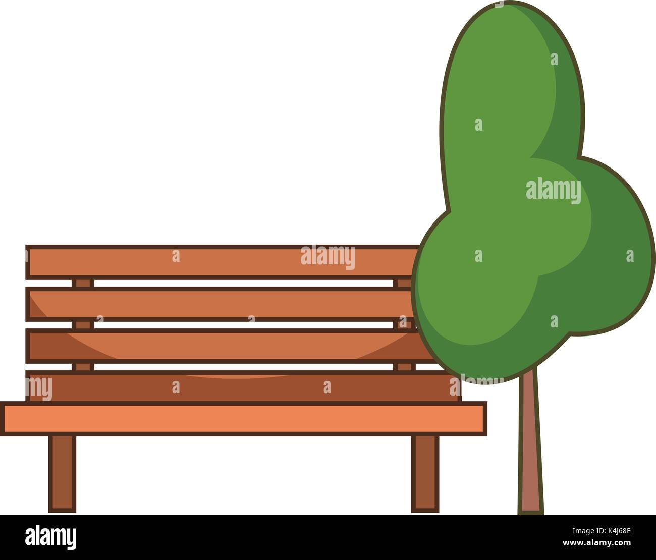 Bench tree icon, cartoon style Stock Vector Image & Art - Alamy
