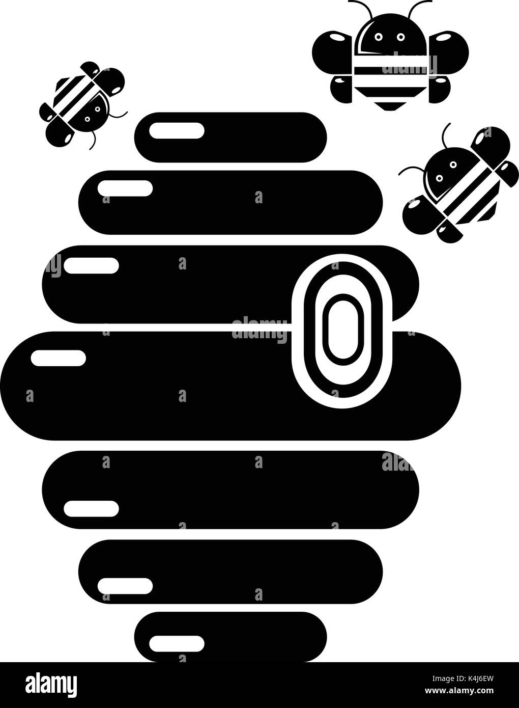 Bee hive honey swarm tree Stock Vector Images - Alamy