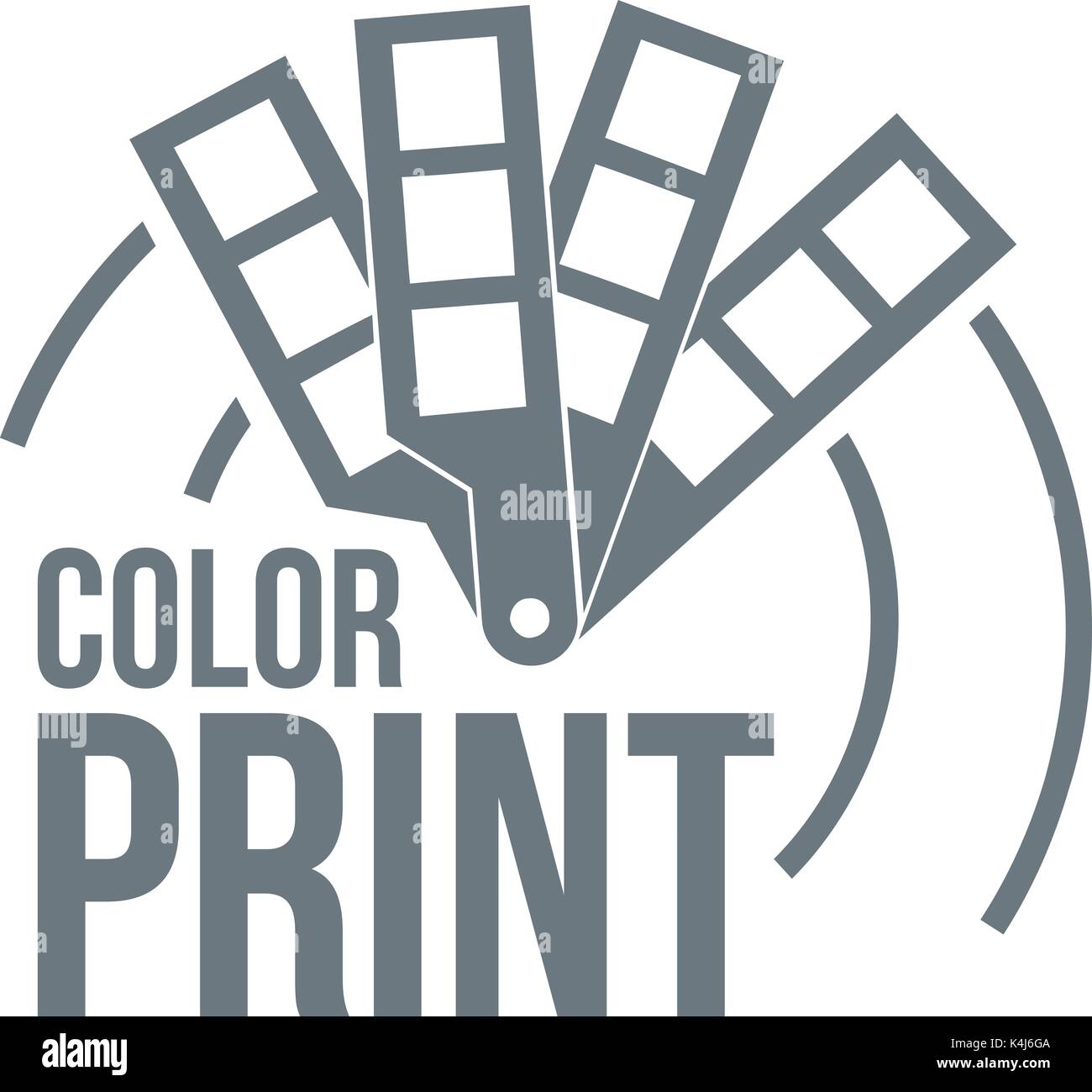 Color print logo, simple style Stock Vector Image & Art - Alamy