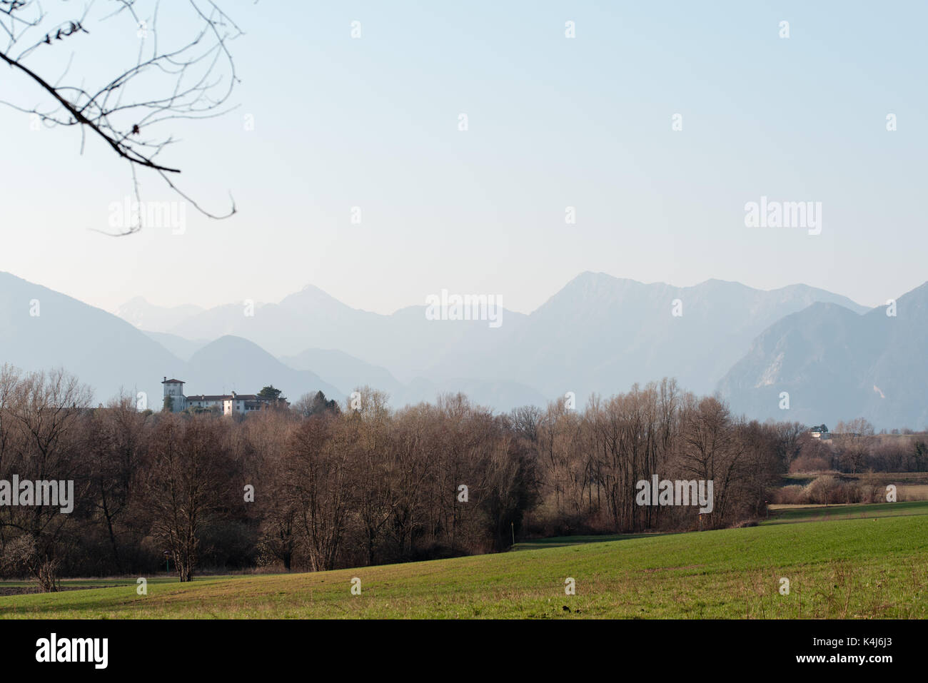 Landscape among the hills awaiting spring Stock Photo - Alamy