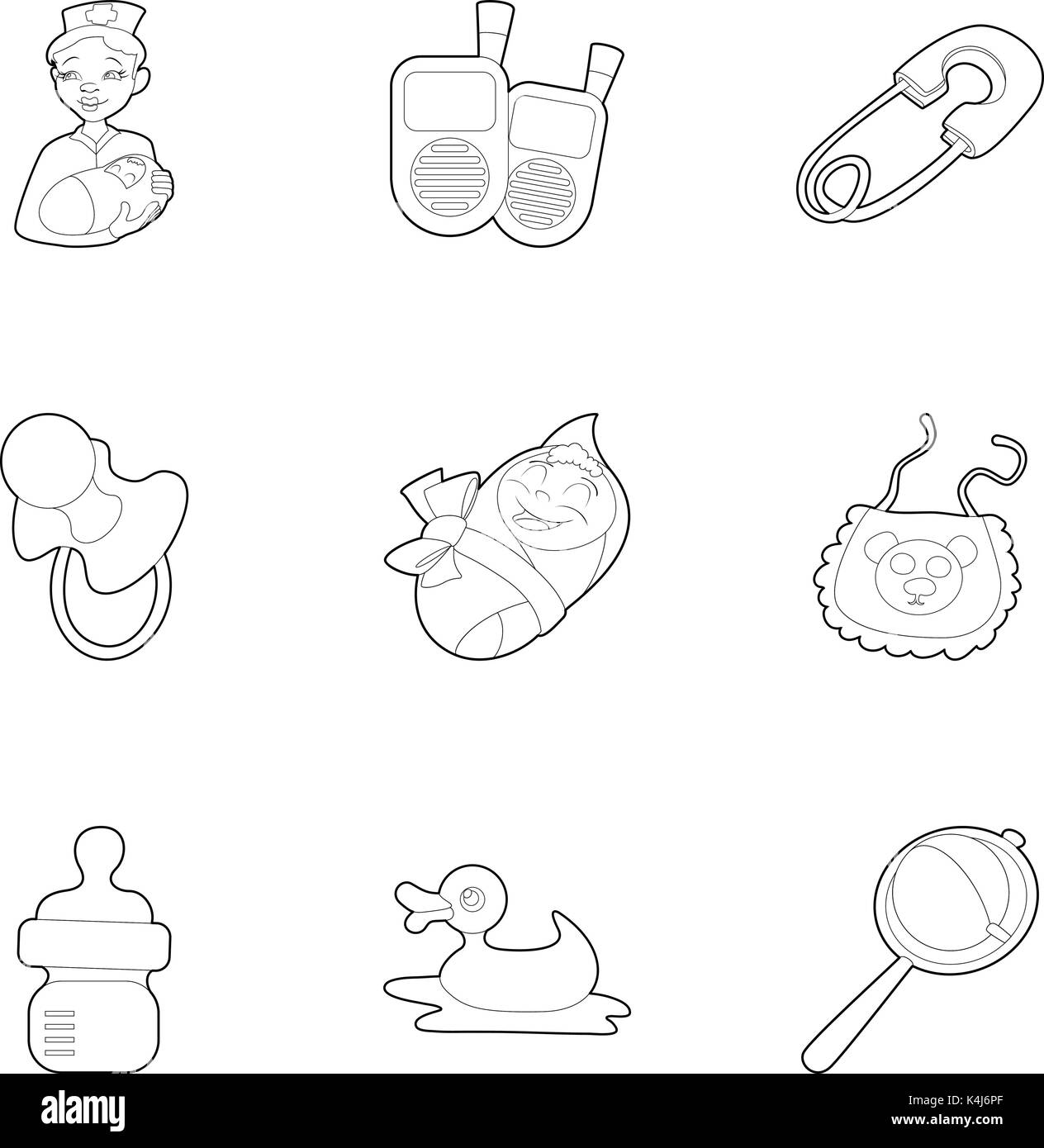 Baby born icons set, outline style Stock Vector Image & Art - Alamy