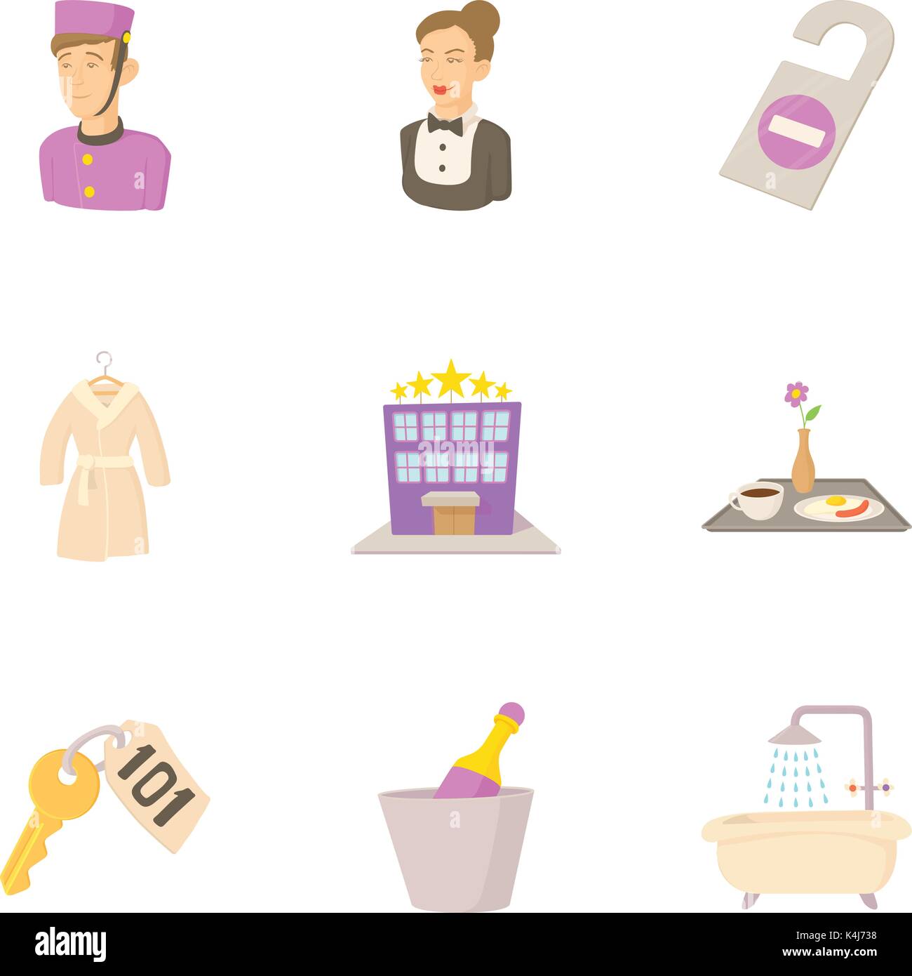 Hotel icons set, cartoon style Stock Vector Image & Art - Alamy