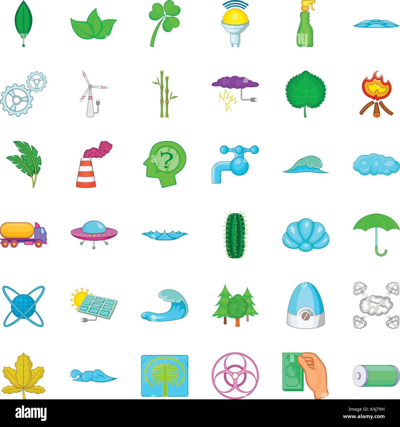 Ecology icons set, cartoon style Stock Vector Image & Art - Alamy