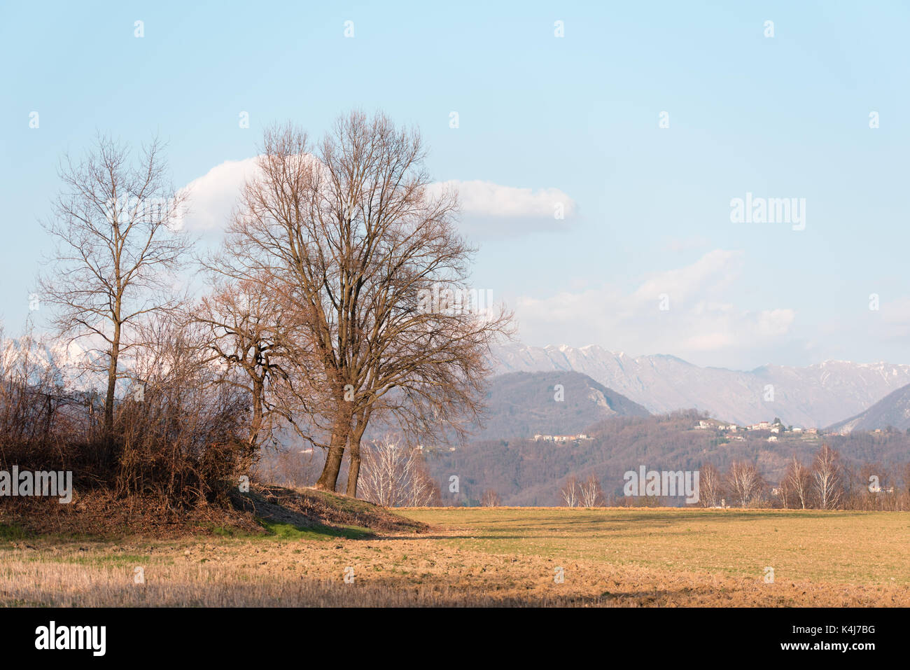 Landscape among the hills awaiting spring Stock Photo - Alamy
