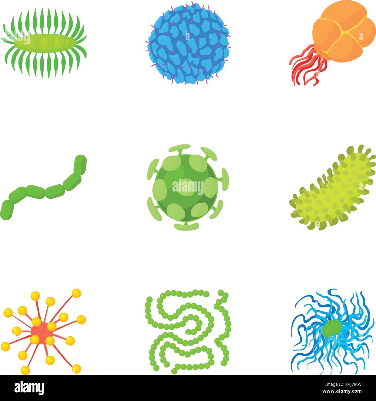 Bacteria icons set, cartoon style Stock Vector Image & Art - Alamy